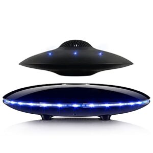 ruixinda magnetic levitating bluetooth speaker, levitating ufo speakers with led lights base 360 degree rotation,wireless floating speakers for home office decor cool tech gadgets,creative gifts