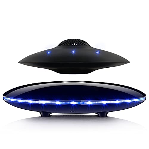 RUIXINDA Magnetic Levitating Bluetooth Speaker, Levitating UFO Speakers with LED Lights Base 360 Degree Rotation,Wireless Floating Speakers for Home Office Decor Cool Tech Gadgets,Creative Gifts