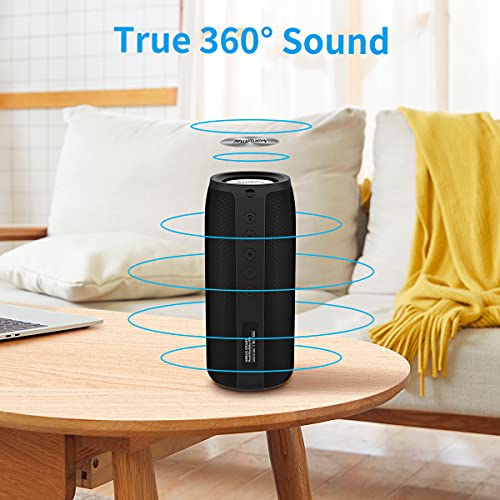 Bluetooth Speakers,MusiBaby M88 Speakers Bluetooth Wireless,Portable Bluetooth Speakers,Dual Pairing, Bluetooth 5.0,Loud Stereo Sound,Booming Bass,30H Playtime for Home& Outdoor Party,Beach (Black)