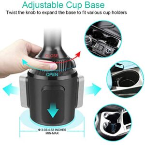 OQTIQ Car Cup Holder Phone Mount Magnetic, Universal Cup Holder Fit Phone Car Truck Mount Cup Holder Compatible with iPhone Samsung Galaxy LG and More, Extra Strong with 6 Magnets