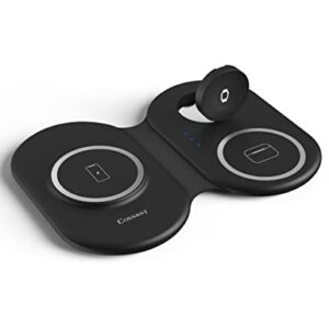 Consasy Magnetic Wireless Charger, Foldable Wireless Charger 3 in 1 Charging Station for Multiple Devices, Travel Charger for iPhone 14 13 12 Series, AirPods 3/2/Pro, iWatch 2-Ultra(Adapter Included)