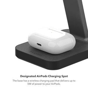 mophie Snap+ 2-in-1Charge Stand & Pad - 15w Wireless Charger Compatible with iPhones & AirPods, Includes Snap+ Adapter for Other Qi Enabled Phones, Steel Base, Adjustable Angles