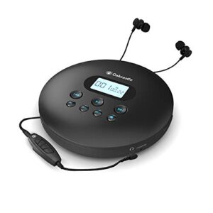 oakcastle cd100 rechargeable bluetooth cd player | 12hr portable playtime | in car compatible personal cd player | headphones included, aux output, anti-skip protection, custom eq modes, cd walkman