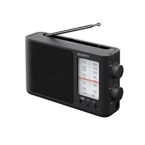 sony icf-506 analog tuning portable fm/am radio, black, 2.14 lb