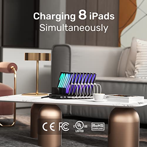 Unitek USB Charging Station for Multiple Devices, Charger Organizer Stand Dock with Dividers, Quick Charge 3.0 Compatible for Smartphone, Tablet, iPad and Other Electronics