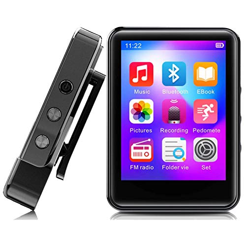 FDY MP3 Player, MP3 Player with Bluetooth5.0, 32GB Portable Music Player with FM Radio/Recorder, HiFi Lossless Sound Quality, 2.4Inch Touch Screen Mini MP3 Player for Running, Expandable 128GB TF