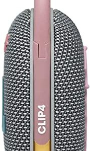 JBL Clip 4 Portable Waterproof Wireless Bluetooth Speaker Bundle with Premium Carry Case (Grey)