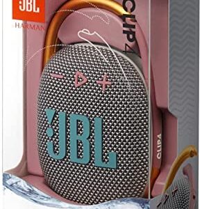 JBL Clip 4 Portable Waterproof Wireless Bluetooth Speaker Bundle with Premium Carry Case (Grey)