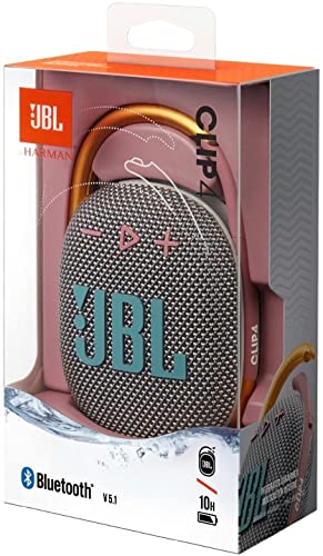 JBL Clip 4 Portable Waterproof Wireless Bluetooth Speaker Bundle with Premium Carry Case (Grey)