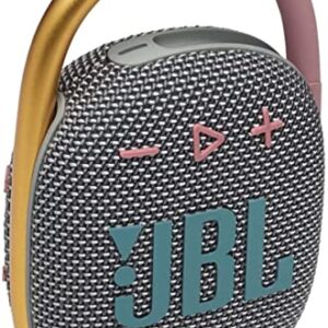 JBL Clip 4 Portable Waterproof Wireless Bluetooth Speaker Bundle with Premium Carry Case (Grey)