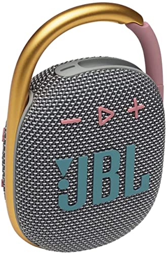 JBL Clip 4 Portable Waterproof Wireless Bluetooth Speaker Bundle with Premium Carry Case (Grey)