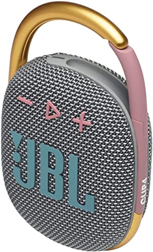 JBL Clip 4 Portable Waterproof Wireless Bluetooth Speaker Bundle with Premium Carry Case (Grey)