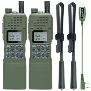 2 pack baofeng ar-152 ham radio 10w long range rechargeable handheld military grade two way radio with tactical antenna and programming cable walkie talkies full set