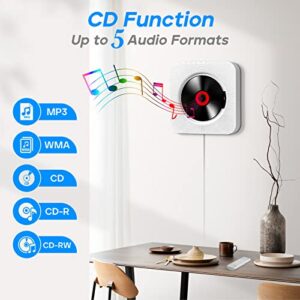 Wall CD Player,Upgraded(KC809),ROADOM CD Players for Home,Bluetooth Speakers & FM Radio with LCD Screen,Wall Mounted CD Player with IR Remote Control, Supports CD/Bluetooth/FM Radio/U Disk/SD Card/AUX