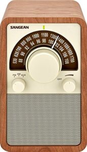 sangean wr-15wl am/fm table top wooden radio, walnut