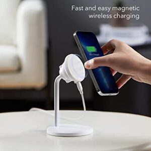 ESR HaloLock Shift Wireless Charger, Compatible with MagSafe Charger Stand, 2 Charging Modes, Detachable Fast Charging Pad, for Caseless iPhone 14/13/12 Series Phones and Magnetic Cases, White