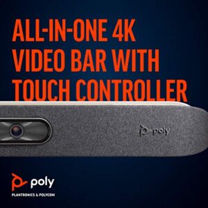 Poly - Studio X30 (Polycom) with TC8 Touch Controller - 4K Video & Audio Bar - Conferencing System for Small Meeting Rooms - Works with Teams, Zoom & More