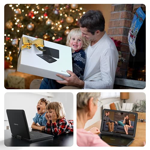 COOAU 17.9” Portable DVD Player with 15.6" HD Large Screen, Kids DVD Player with 6 Hrs Rechargeable Battery, Regions Free, High Volume Stereo Speakers, Support AV in&Out/USB/SD Card (Black)