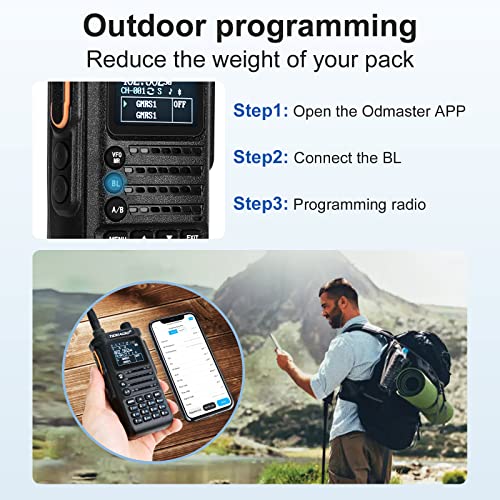 TIDRADIO H8 GMRS Radio APP Wireless Programmable, GMRS Repeater Capable, with Dual Band Scanning Receiver (VHF/UHF) Color LCD SYNC Display Long Range Two-Way Radio with Large Battery