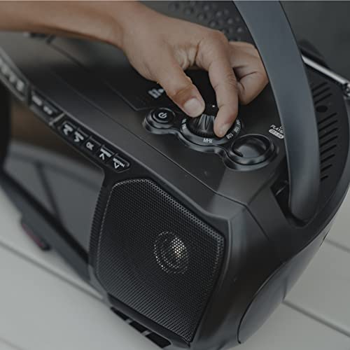 Aiwa Portable Boombox, Crystal Clear Sound with 3W x 2 Speakers and Bass Function, Featuring a 7" LCD Display, Bluetooth Connectivity, FM Radio, CD/DVD Player, Streaming on Roku and Amazon Firestick