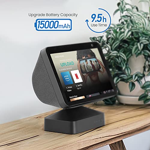 GGMM ES8 Battery Base for Show 8(1st & 2nd Gen), Battery Dock to Make Smart Speaker Portable, Adjustable Battery Stand, Magnetic Attachment, Black(Not Include The Speaker)