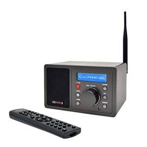 c. crane cc wifi 3 internet radio with skytune, bluetooth receiver, clock and alarm with remote control, access to thousands of radio stations worldwide