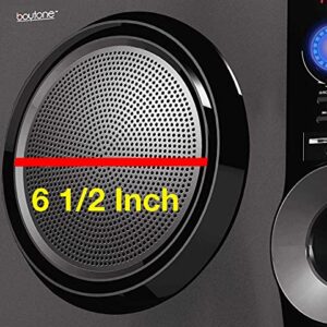 Boytone BT-225FB Wireless Bluetooth Stereo Audio Speaker with Powerful Sound, Bass System, Excellent Clear Sound & FM Radio, Remote Control, Aux-in Port, USB/SD/for Phone's, Laptops, Black, 60w