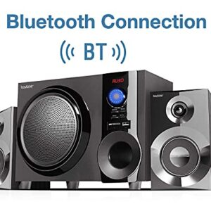 Boytone BT-225FB Wireless Bluetooth Stereo Audio Speaker with Powerful Sound, Bass System, Excellent Clear Sound & FM Radio, Remote Control, Aux-in Port, USB/SD/for Phone's, Laptops, Black, 60w