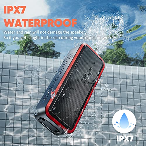 CHIFENCHY Portable Golf Speaker with Bass,Magnetic Golf Cart Bluetooth Speaker,IPX7 Waterproof,Multi-Sync Stereo,30W,24H Playtime,Golf Accessories for Men,Wireless Speaker with Mount,Golf Gifts