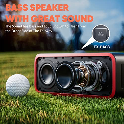 CHIFENCHY Portable Golf Speaker with Bass,Magnetic Golf Cart Bluetooth Speaker,IPX7 Waterproof,Multi-Sync Stereo,30W,24H Playtime,Golf Accessories for Men,Wireless Speaker with Mount,Golf Gifts