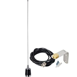 hys amateur antennas dual-band nmo 20 inch antenna vhf 144/uhf 430mhz nmo l shape mount mobile antenna bracket w/13 ft rg58 coax cable nmo to uhf-male/pl259 for motorola kenwood midland mobile radios