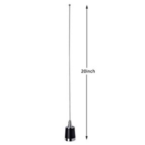 HYS Amateur Antennas Dual-Band NMO 20 Inch Antenna VHF 144/UHF 430MHz NMO L Shape Mount Mobile Antenna Bracket W/13 ft RG58 Coax Cable NMO to UHF-male/PL259 for Motorola Kenwood Midland Mobile Radios