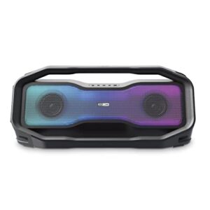 altec lansing rockbox xl 2.0 portable bluetooth wireless speakers with led lights, ip67 waterproof and durable for outdoor, 20 hours battery with app control