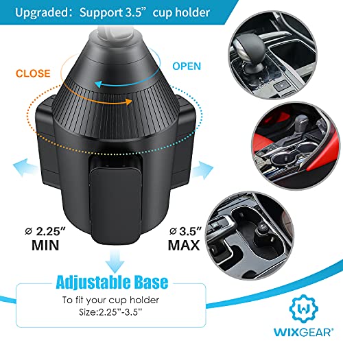 WixGear Cup Phone Holder for Car, Car Cup Holder Phone Mount Adjustable Automobile Cup Holder Smart Phone Cradle Car Mount