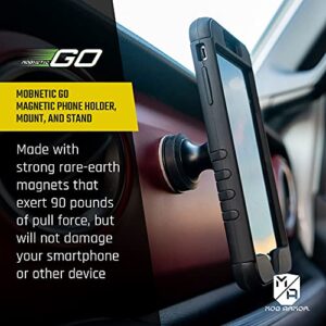 Mob Armor MobNetic Go - Car Phone Holder - Magnetic Phone Mount for Car - Dashboard Holder for Cell Phone in Vehicle - Cellphone Stand with Dual Magnets - Compatible with iPhone and Android