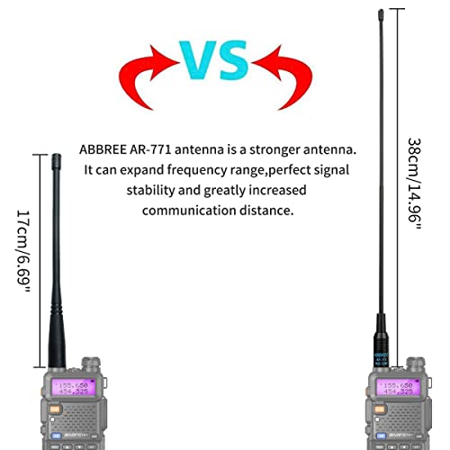 Baofeng UV-5R Ham Radio Handheld Rechargeable Two Way Radios Long Range Portable Radio with Extra AR-771 Antenna Speaker Microphone Programming Cable，2pack