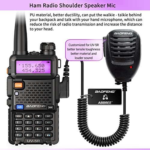 Baofeng UV-5R Ham Radio Handheld Rechargeable Two Way Radios Long Range Portable Radio with Extra AR-771 Antenna Speaker Microphone Programming Cable，2pack