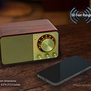 BentMax FM Radio with Bluetooth Retro Bluetooth Speaker Vintage Radio with SD/USB Memory Music Player Function, Wireless Streaming from Smartphone, 10 Hours Playback (Walnut)