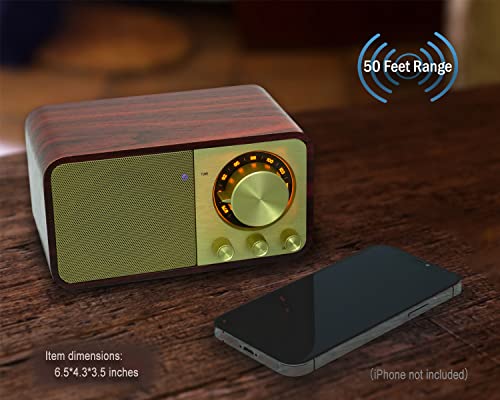 BentMax FM Radio with Bluetooth Retro Bluetooth Speaker Vintage Radio with SD/USB Memory Music Player Function, Wireless Streaming from Smartphone, 10 Hours Playback (Walnut)