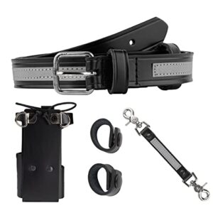 Firefighter Reflective Radio Strap and Holder Leather Bundle Set Includes Radio Holster, Strap, Sway Strap, Cord Keepers Fits for Motorola APX 6000/6000XE/8000/8000XE