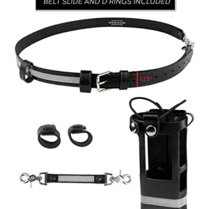 Firefighter Reflective Radio Strap and Holder Leather Bundle Set Includes Radio Holster, Strap, Sway Strap, Cord Keepers Fits for Motorola APX 6000/6000XE/8000/8000XE