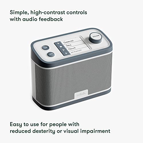 Relish - Simple Portable FM Radio and Music Player for Seniors, Those with Dementia and Alzheimer’s or Visually Impaired – Large Buttons, Simple Design, Easy to Use