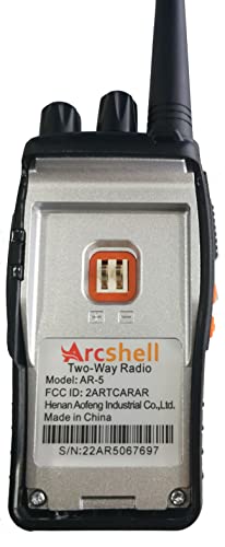 Arcshell Rechargeable Long Range Two-Way Radios with Earpiece 6 Pack Walkie Talkies Li-ion Battery and Charger Included