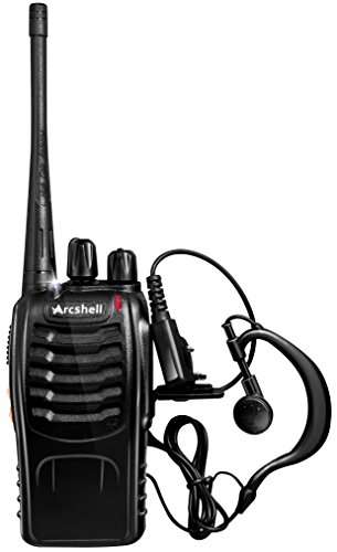 Arcshell Rechargeable Long Range Two-Way Radios with Earpiece 6 Pack Walkie Talkies Li-ion Battery and Charger Included