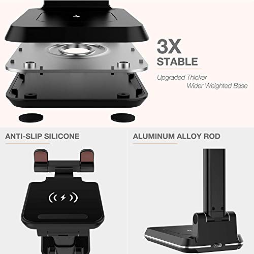 Kertxin 2 in 1 Wireless Charger,Dual Wireless Charging Dock Phone Desk Stand Holder Angle Height Adjustable for iPhone 14/14Plus/13/13 Pro/12/12 Pro/11 Pro/XS/XR,AirPods,Samsung S21/S20/S10