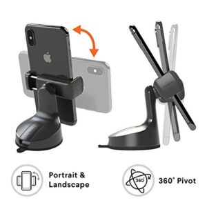 Kenu Airbase Pro Car Phone Mount for Dashboard and Windshield - Desk Phone Stand - 360 Degree Rotation - Grips Expand to 3.6 Inches - Elegant Design - Fits Latest iPhones, Samsung, and Android Phones