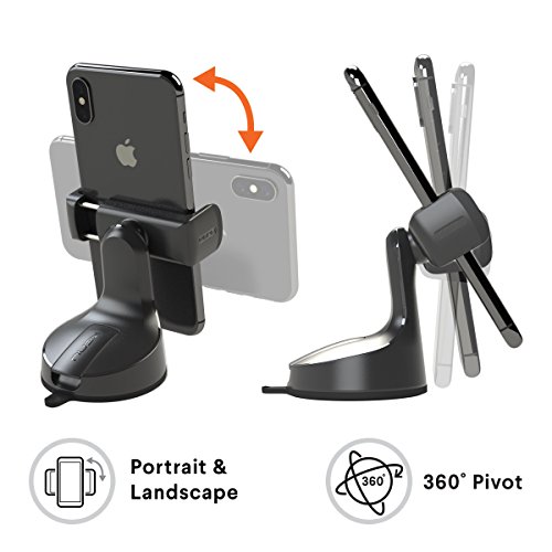 Kenu Airbase Pro Car Phone Mount for Dashboard and Windshield - Desk Phone Stand - 360 Degree Rotation - Grips Expand to 3.6 Inches - Elegant Design - Fits Latest iPhones, Samsung, and Android Phones