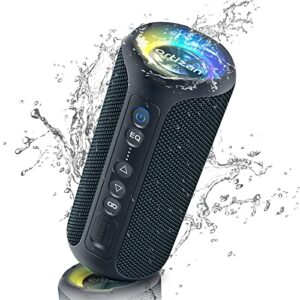 bluetooth speakers, ortizan 40w loud stereo portable wireless speaker, ipx7 waterproof shower speakers with deep bass/led light/30h battery/tf card/aux, true wireless stereo speaker for indoor&outdoor