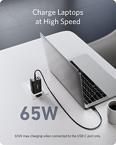 Anker USB C Charger 65W, 725 Charger, Ultra-Compact Dual-Port Foldable Travel Wall Charger for MacBook Pro/Air, iPad Pro, Galaxy S21/S10, Dell XPS 13, Note 20/10+, iPhone 13/Pro, Pixel, and More