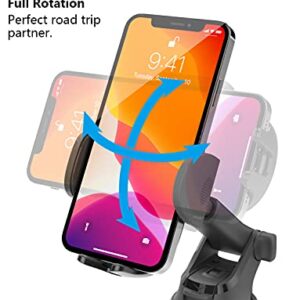 APPS2Car Adjustable Windshield Phone Mount for Car [Quick Extension Long Arm] Suction Cup Cell Phone Holder Compatible with All Smartphones - Easy Clamp Hands-Free Universal